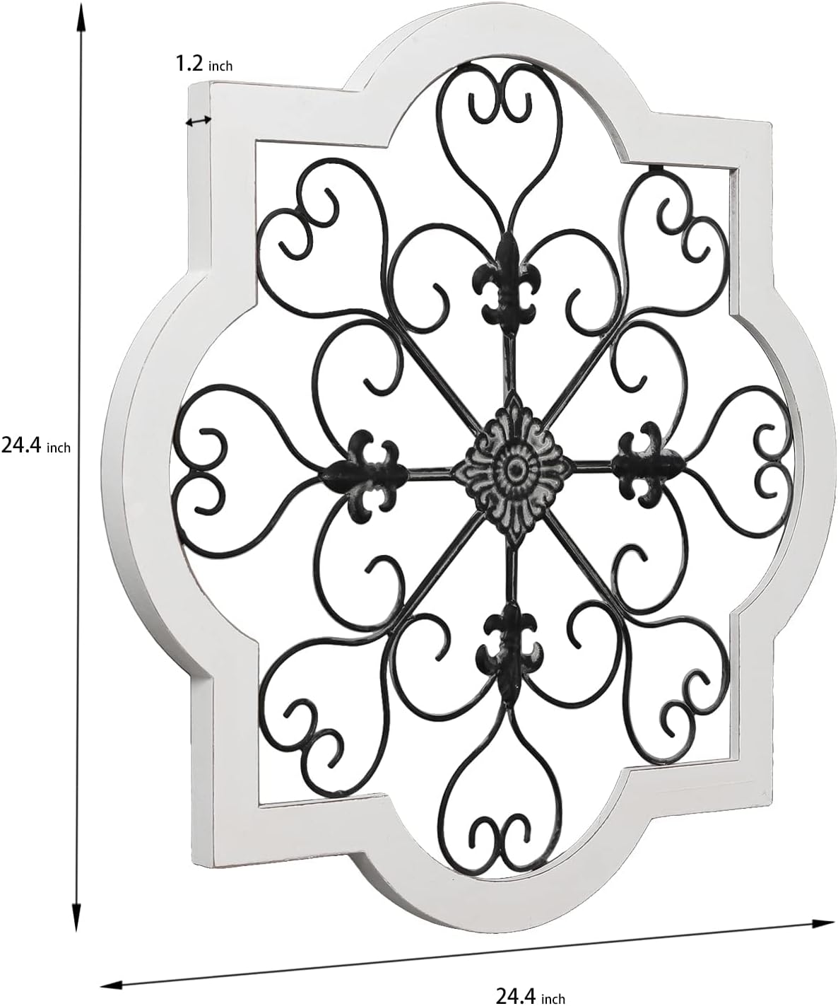 Buy Vintage Wood and Metal Wrought Iron Wall Decor 24, Hanging ...