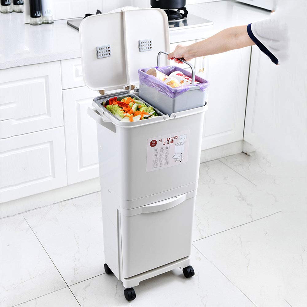 Buy 45L T Can kitchen Rubbish Bin waste separation system with wet lid ...