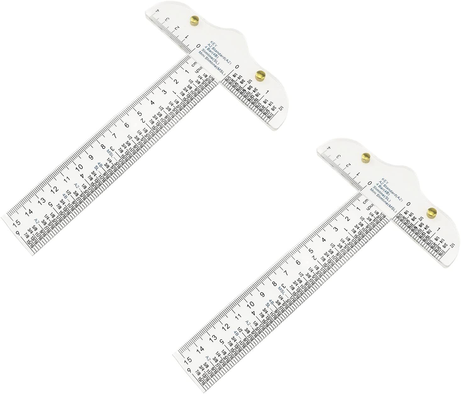 Amazon.com: 2pcs Clear T Square Ruler 6 Inches T Shape Ruler Double ...