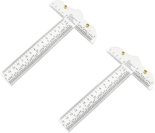 Amazon.com: 2pcs Clear T Square Ruler 6 Inches T Shape Ruler Double ...
