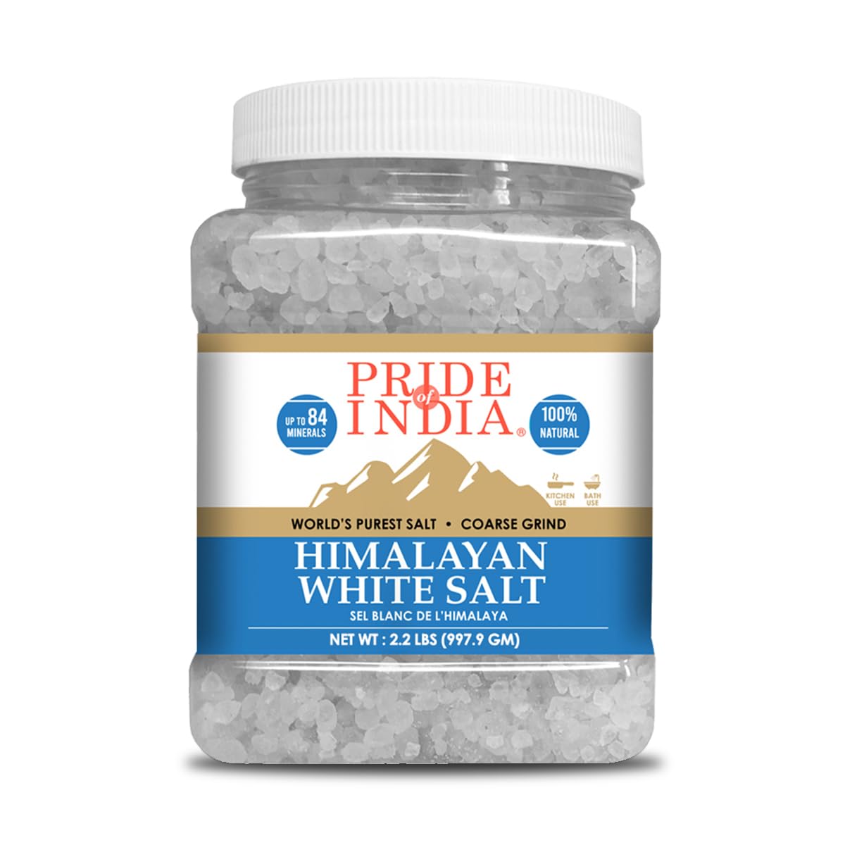 Amazon.com: Pride of India- Himalayan White Salt Coarse Grind 2.2 lbs ...