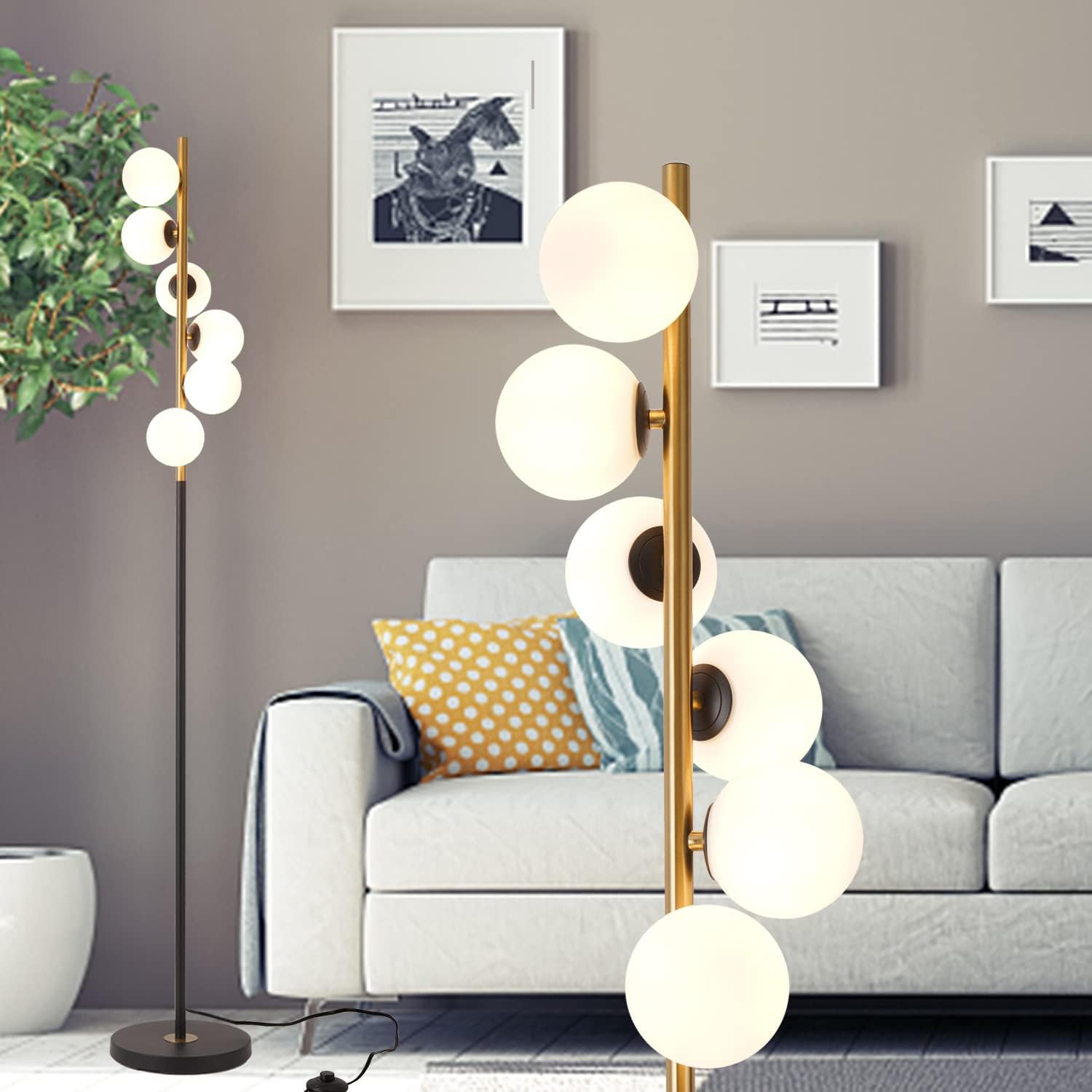 Hsyile Modern Creative Floor Lamp for Living Room,Bedroom,Office,Globe ...
