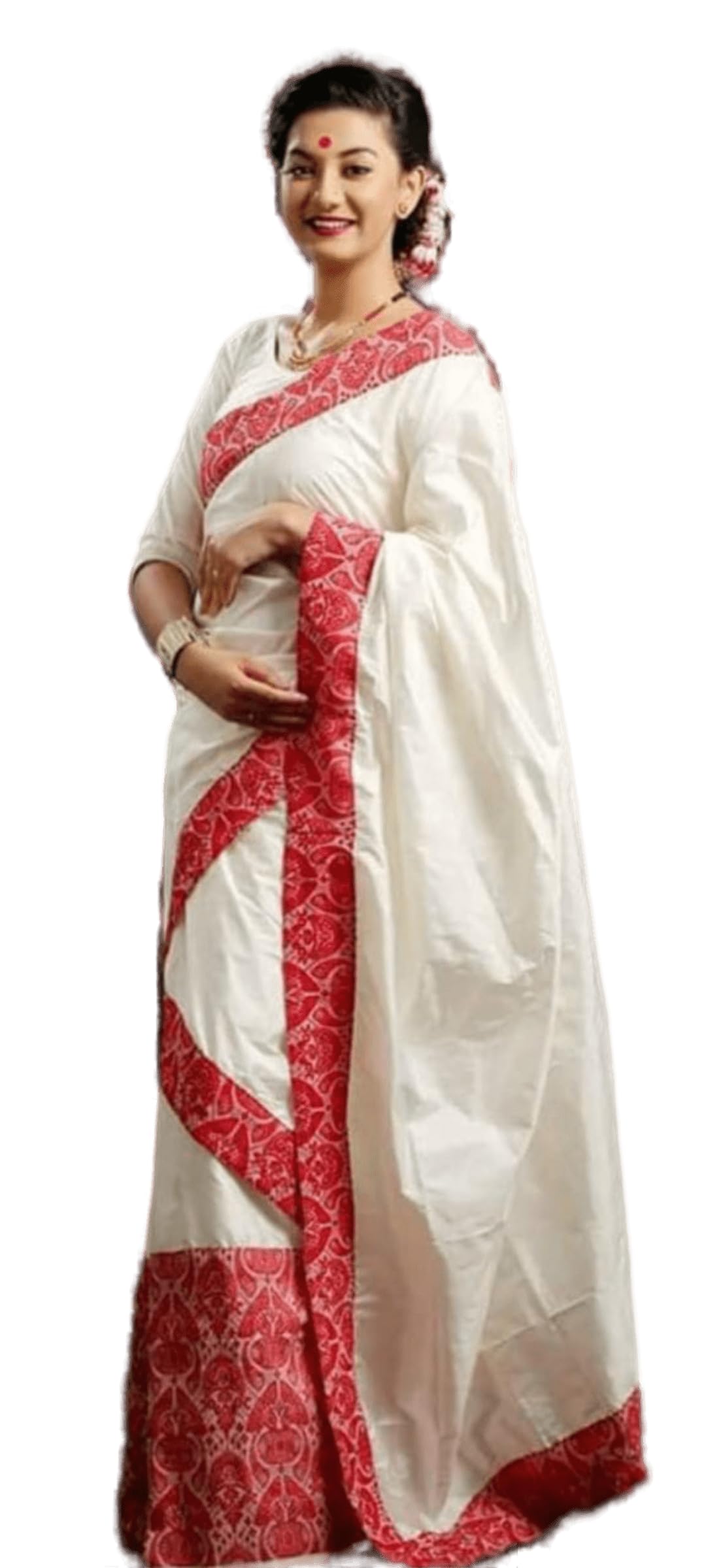 Buy AB ASSAMESE ETHNIC Semipat Mekhela Chador With Full Ready | pure ...