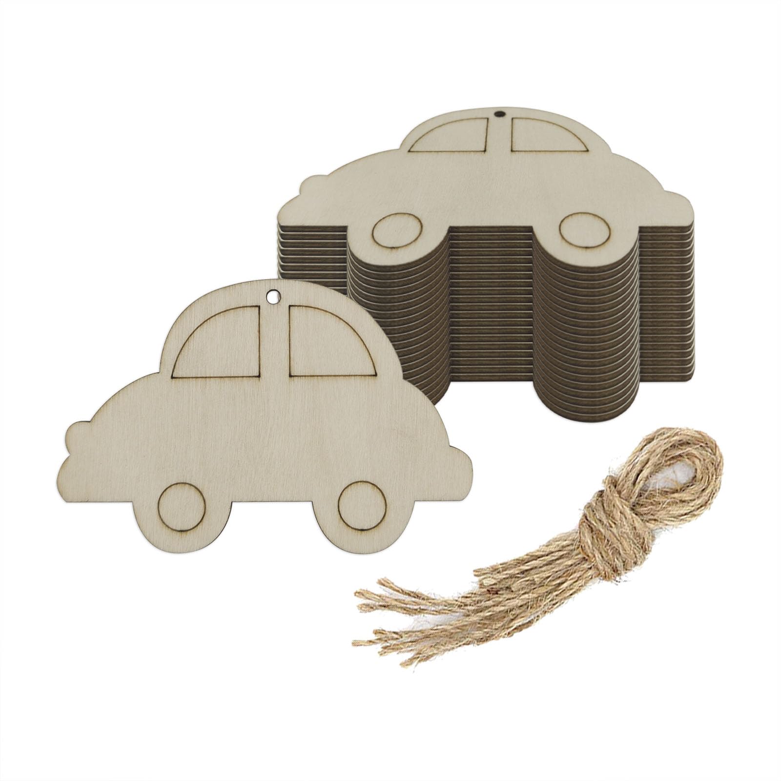 Amazon.com: Creaides 20pcs Car Wood Cutouts Crafts Wooden Car Shaped ...