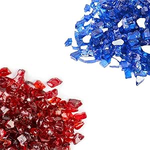 Amazon.com: GASPRO 10 lbs Red Fire Glass and 10 lbs 1/2-Inch Fire Glass ...