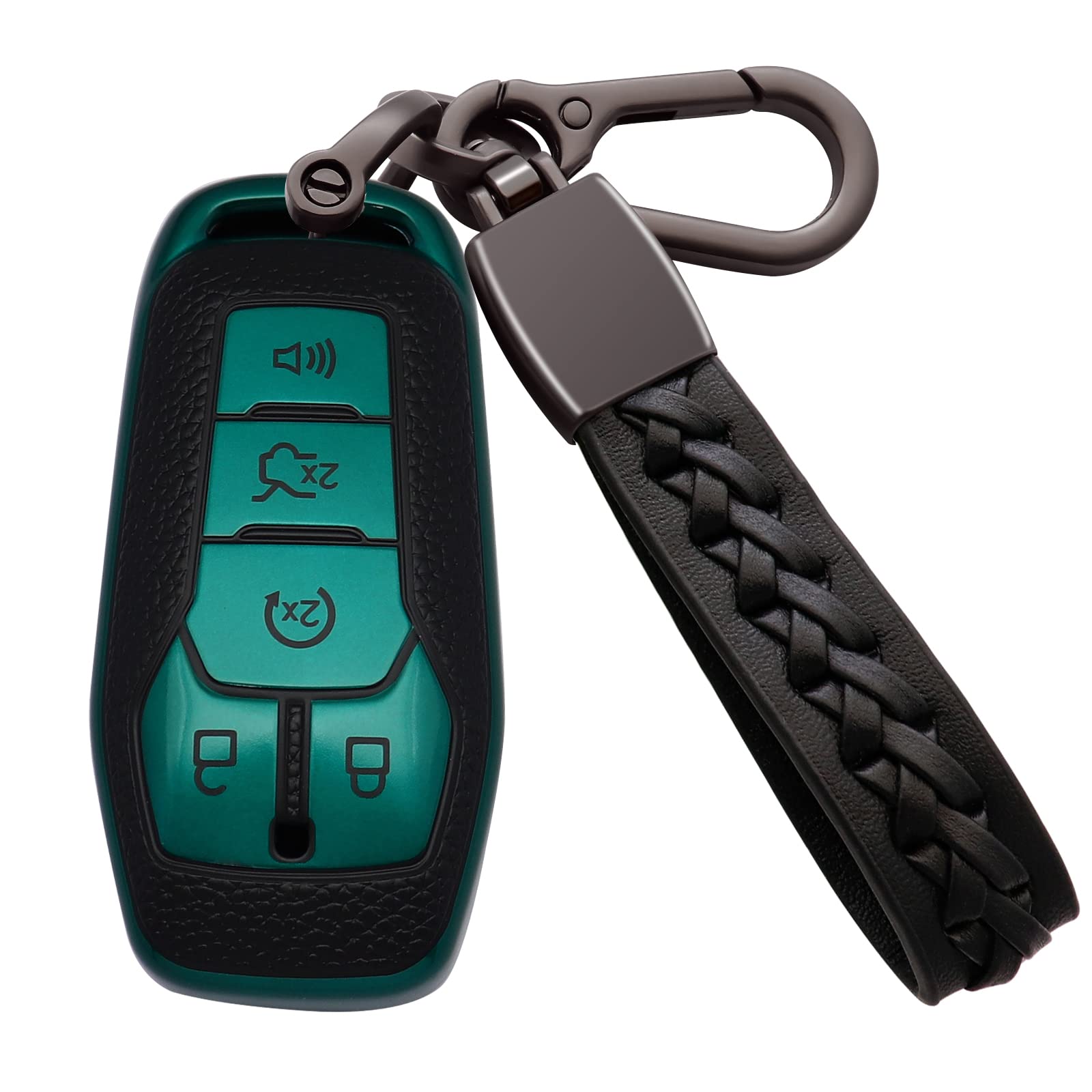 Amazon.com: Syodiesn for Ford Key Fob Cover Soft TPU with Leather ...