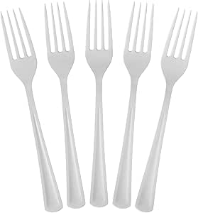 Amazon.com: White Plastic Forks 50 Pcs White Forks Disposable Utensils ...