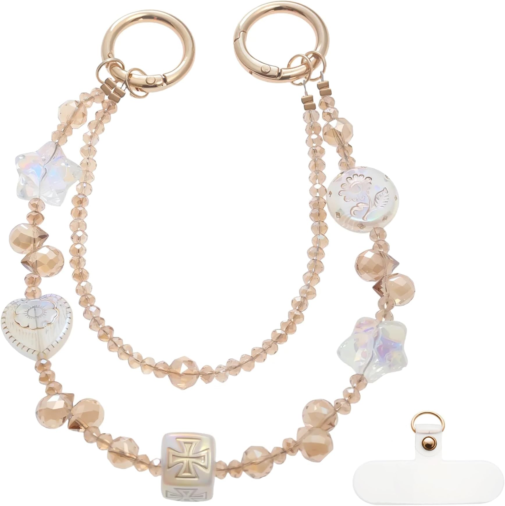 Amazon.com: Turkalla Baroque Pearl Beaded Phone Charm with Tether Tab ...