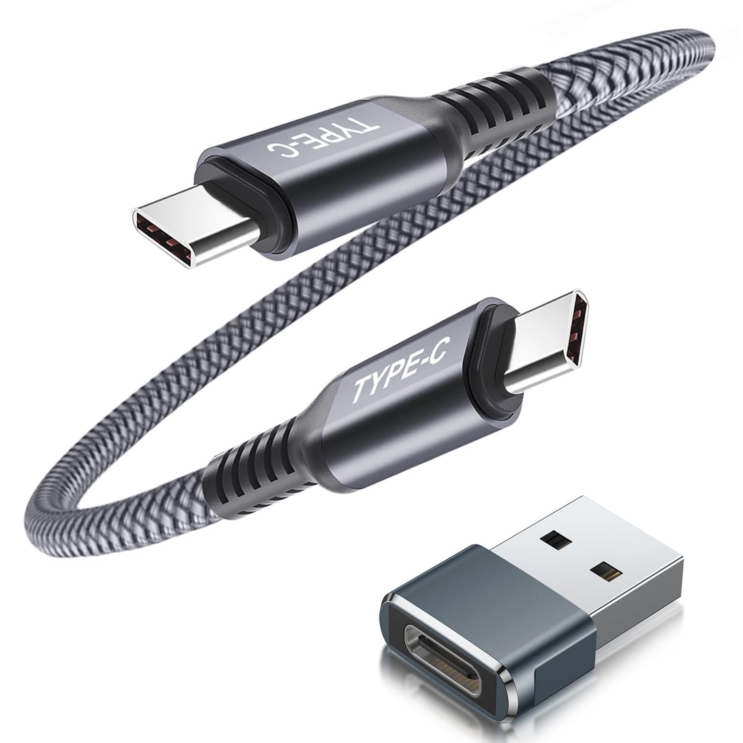 Amazon.com: Basesailor USB Type C to C 100W Cable 1FT with USB Adapter ...