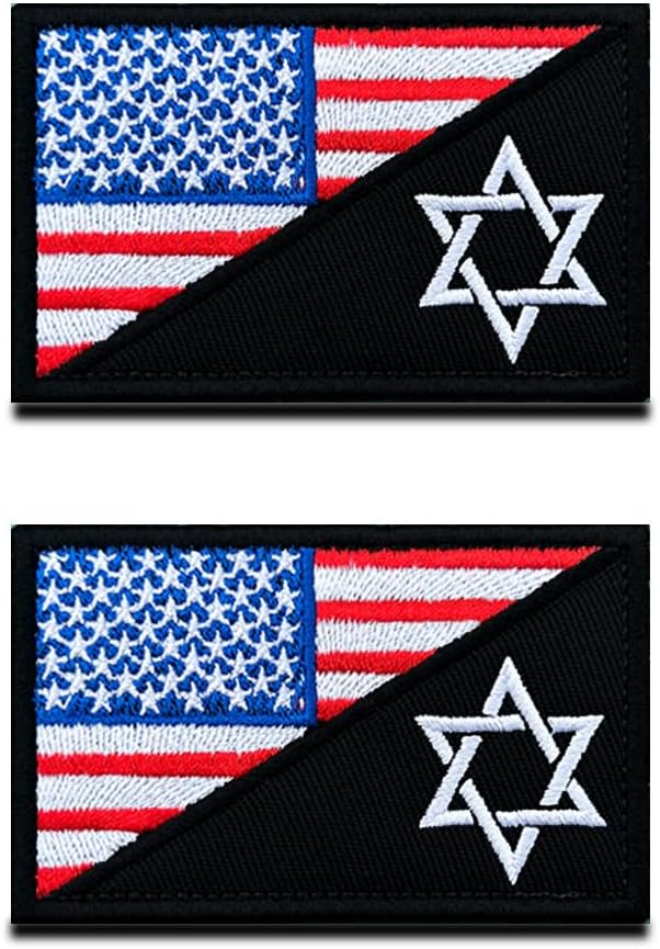 Amazon.com: 2 Pcs American Flag/Jewish Star of David Symbol Tactical ...