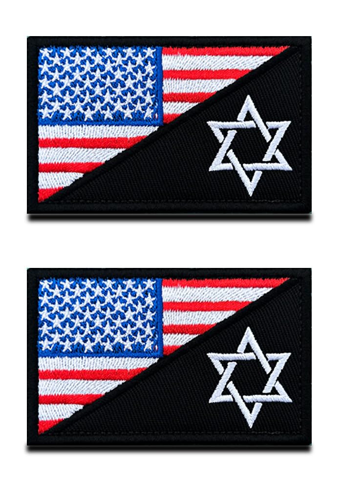 Amazon.com: 2 Pcs American Flag/Jewish Star of David Symbol Tactical ...