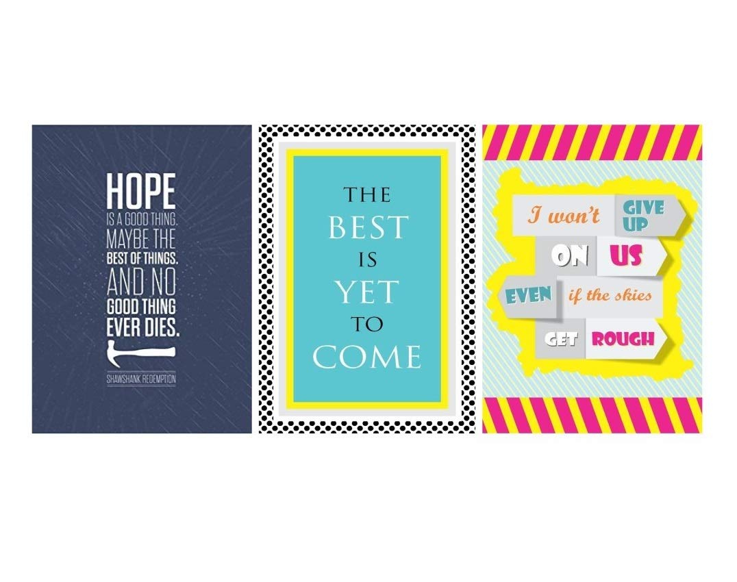 PRINTELLIGENT Motivational Quotes Posters - Set of 3 Inspirational Wall ...