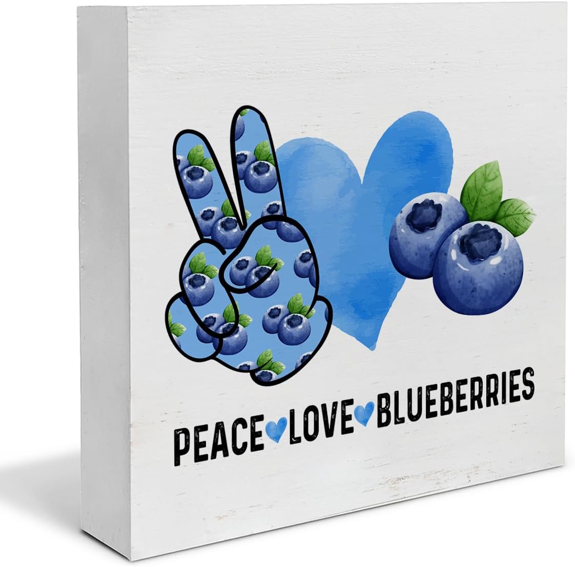 Amazon.com: Farmhouse Blueberry Wood Box Sign Art Desk Decor 5"x5 ...