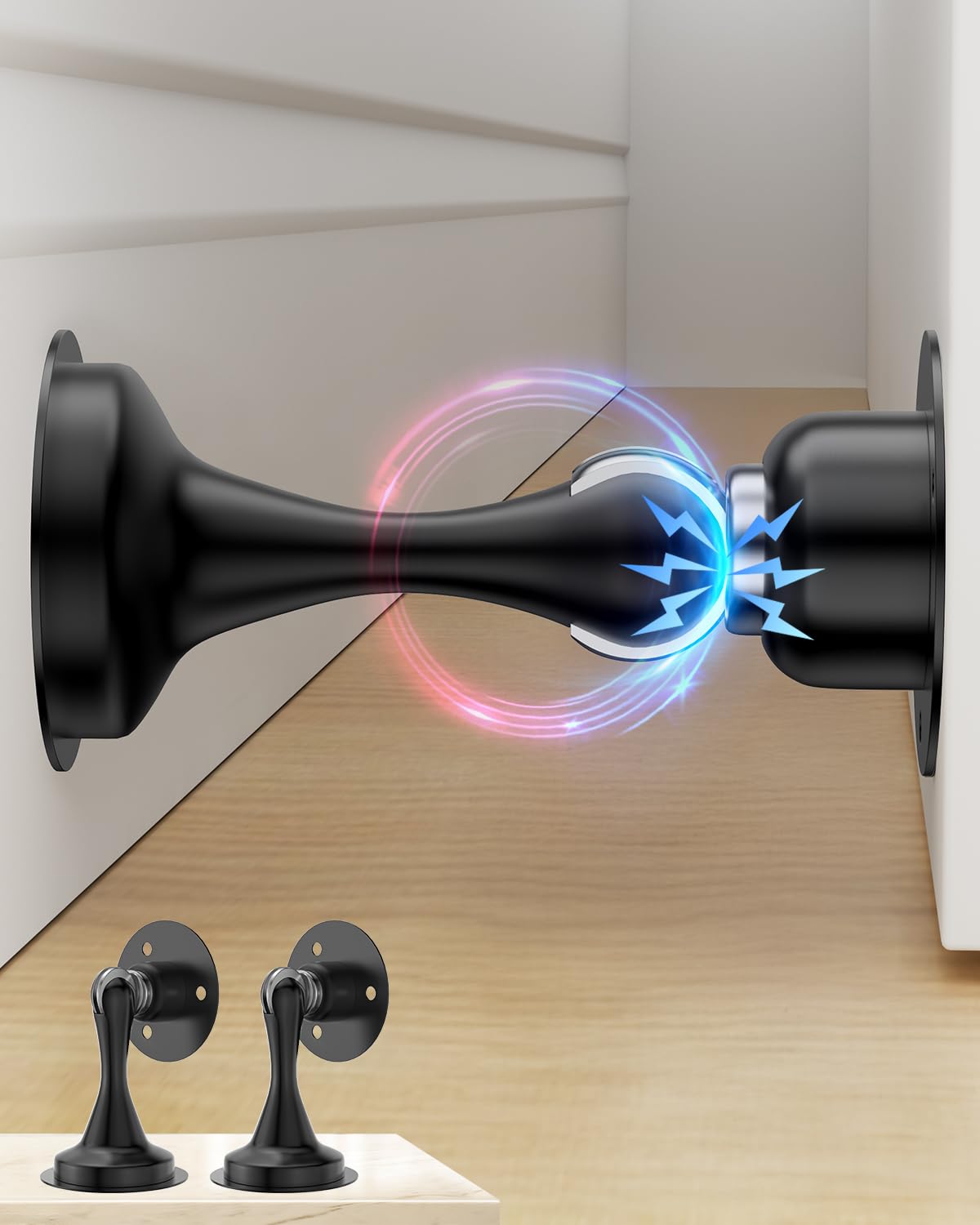 Snapklik.com : Door Stoppers, Magnetic Door Stop 2 Pack Adhesive Stick ...