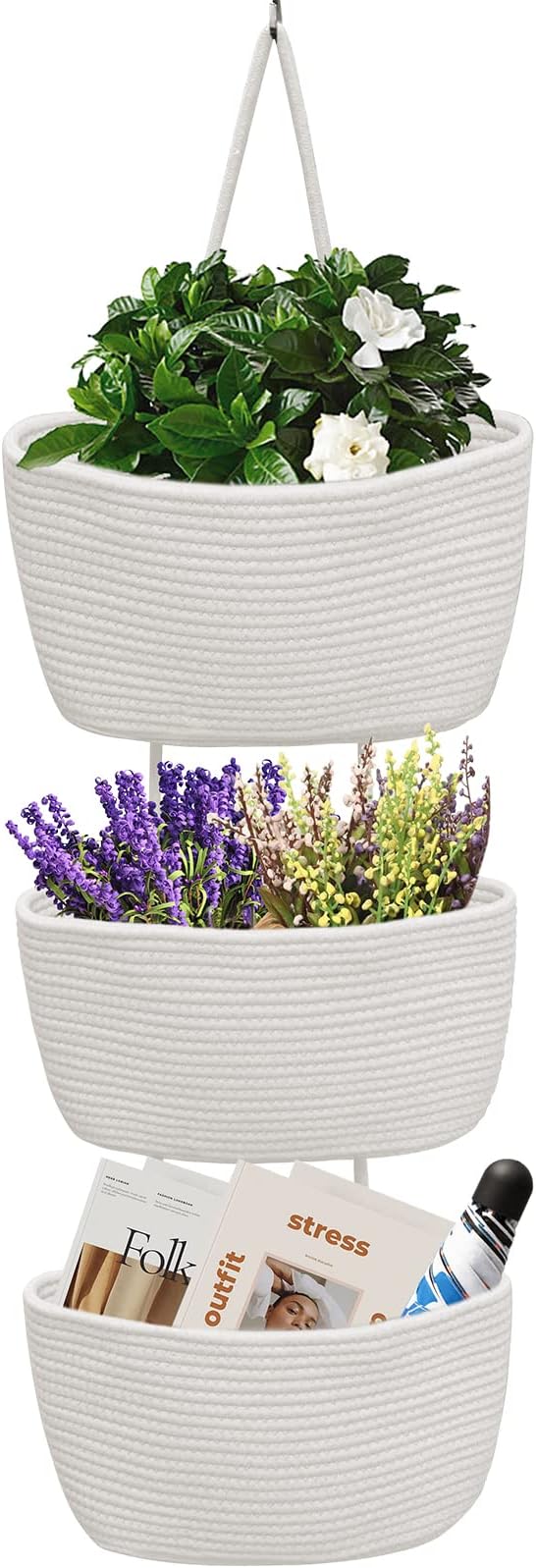 Amazon.com - 6Pcs Hanging Wall Baskets with Adhesive, Hanging Baskets ...