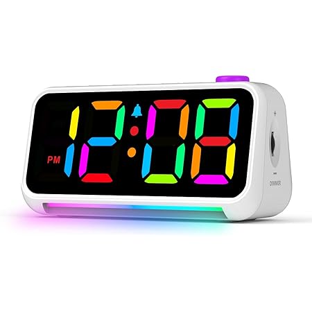 REACHER Small Rainbow Alarm Clock for Bedrooms - Larger LED Display ...