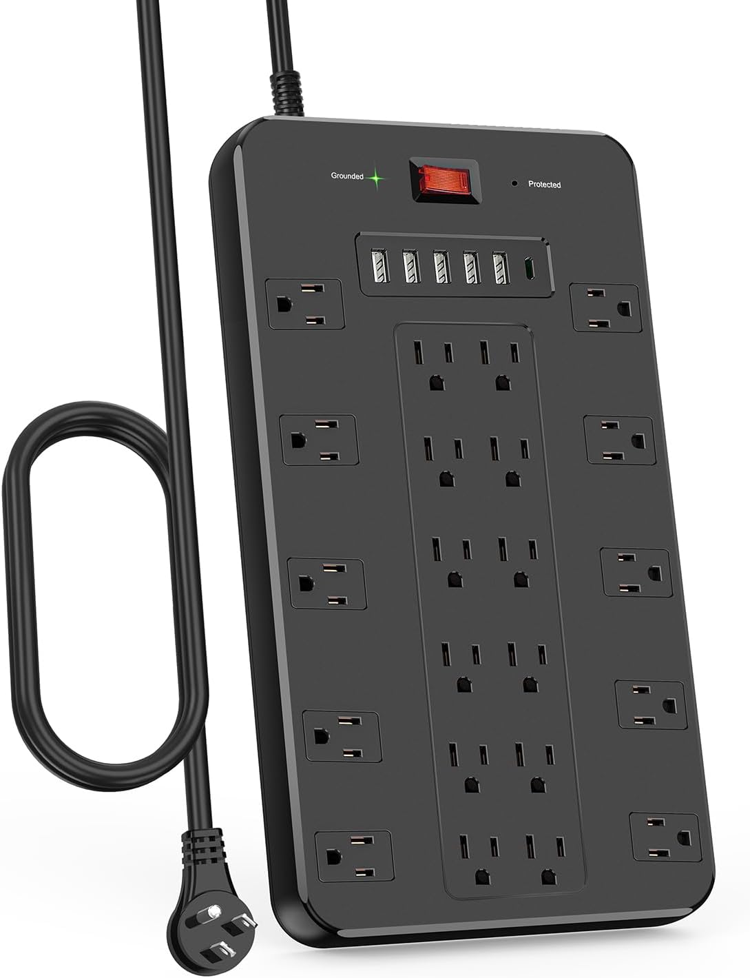 Amazon.com: Power Strip with USB, USB C (3.0A) Power Strip, 5 FT Ultral ...
