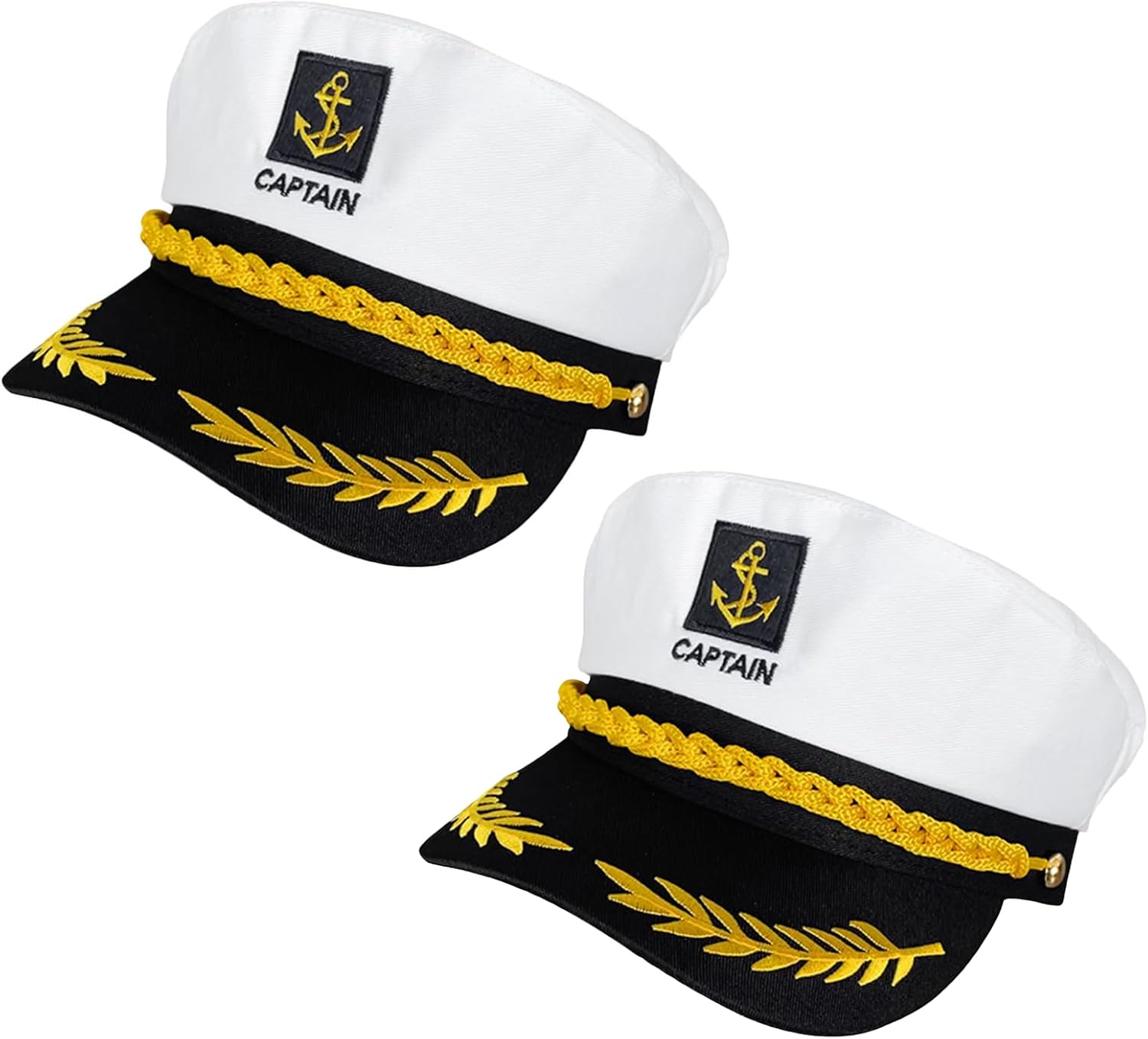 Amazon.com: jarbins 2 Pieces Yacht Captain Hat Adjustable Captain Hat ...