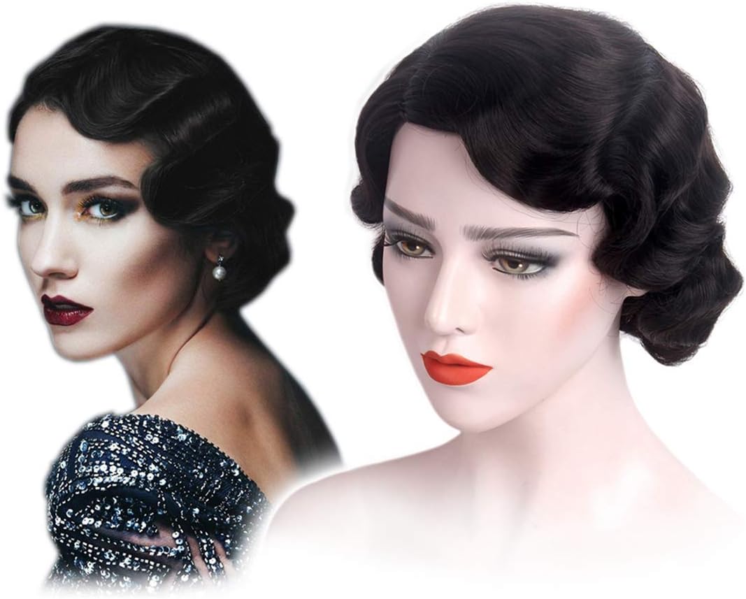 Amazon.com: STfantasy 20S Finger Wave Wig Flapper Curly Synthetic Hair ...