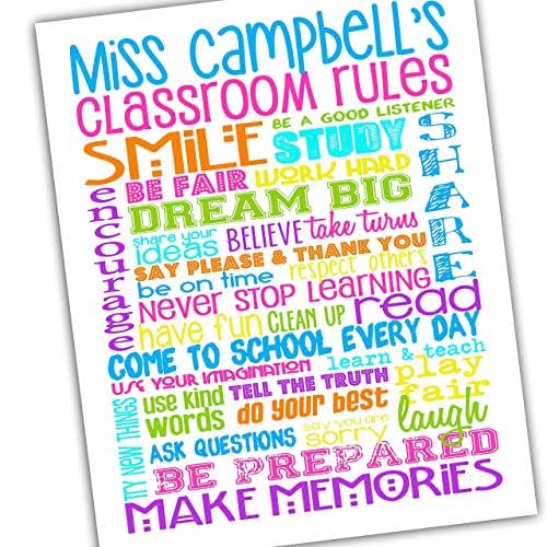 Amazon.com: TEACHER GIFT - Personalized Classroom Rules for Middle ...
