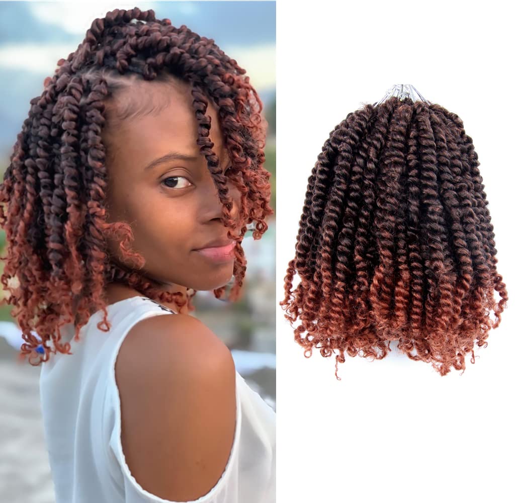 8 Inch Passion Twist Crochet Hair 7 Packs Short Pre-twisted Crochet ...