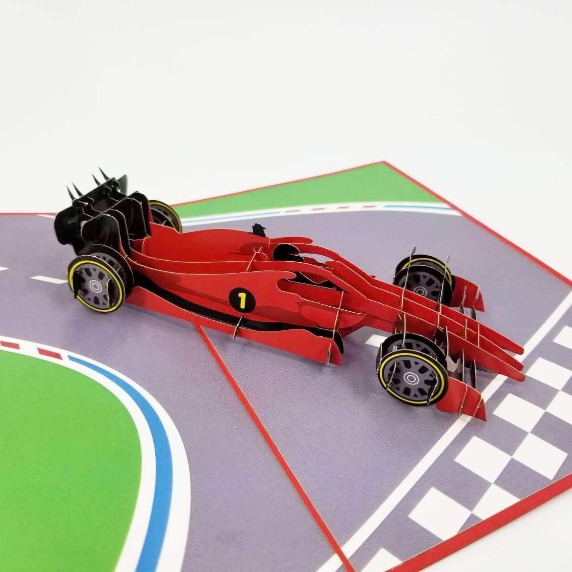 Amazon.com : Rykamia F1 Car Pop Up, Blank Formula 1 Car Card With ...