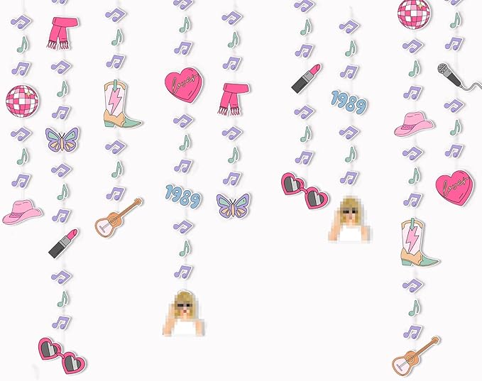 Amazon.com: Singer Birthday Hanging Decorations Garland for Fans Music ...
