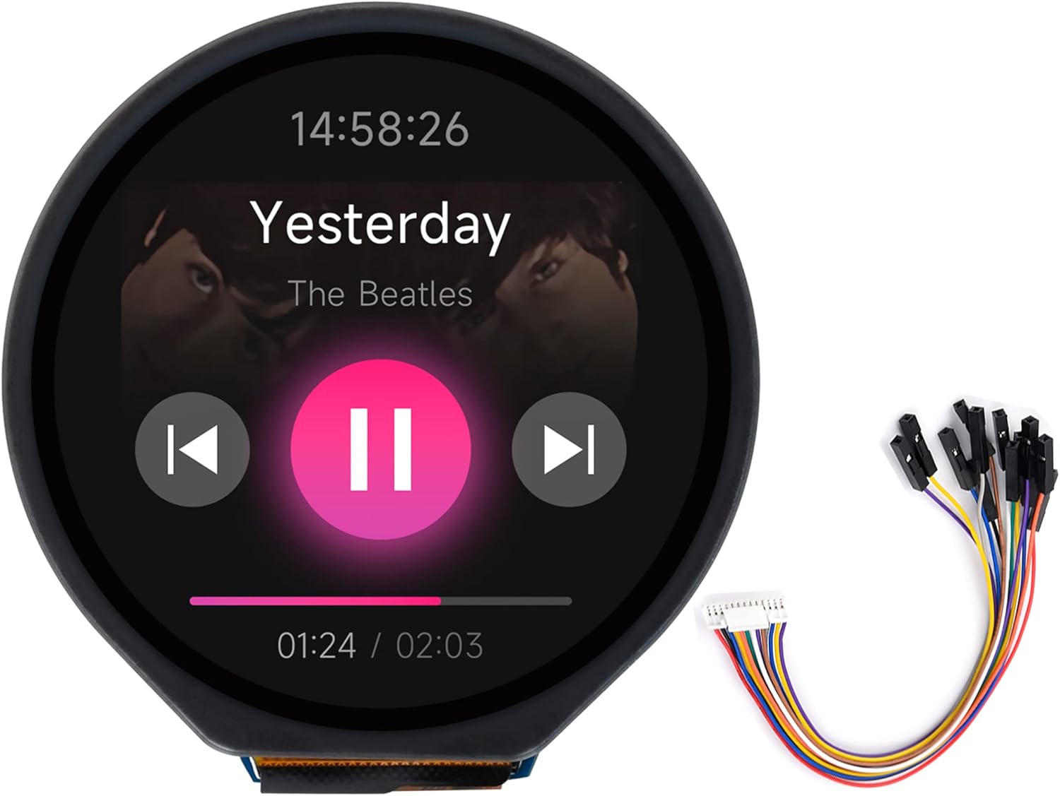 1.28inch Touch Round LCD Module with Touch Panel, 240×240 IPS Capacitive Display Screen, 65K RGB ...