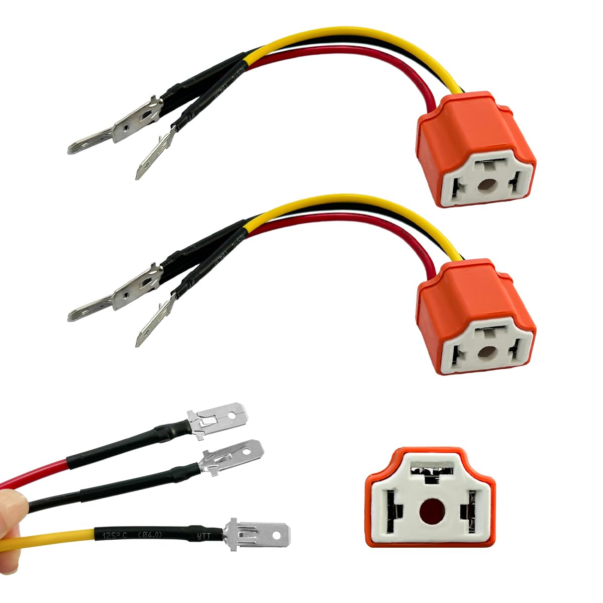 Amazon.com: povtii 2PCS Ceramic H4 9003 HB2 Wiring Harness Headlight ...