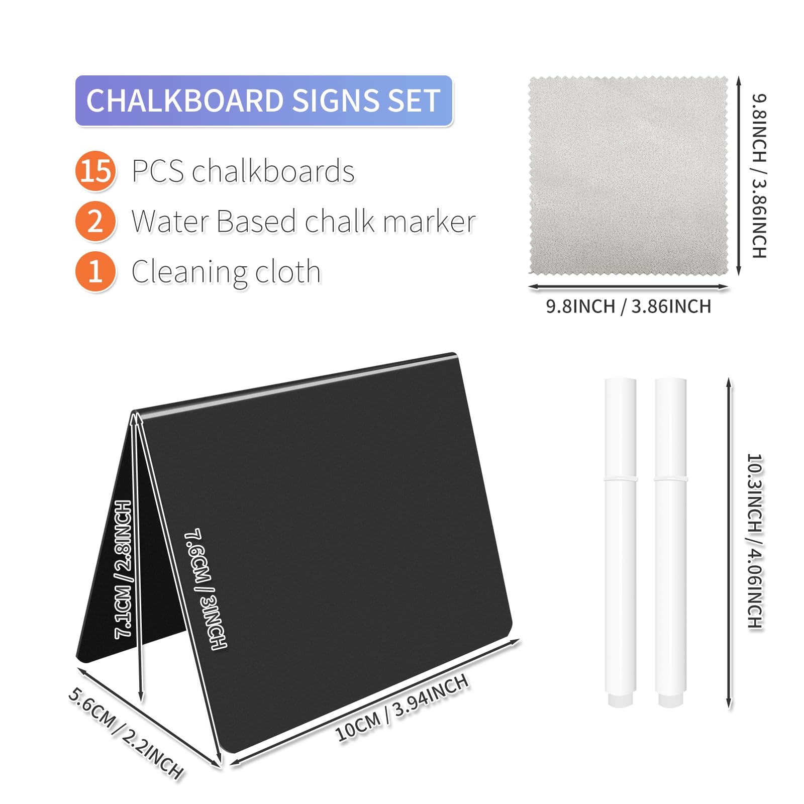 Snapklik.com : 15 Pack 4"x3"Mini Chalkboard Signs For Food, Party ...