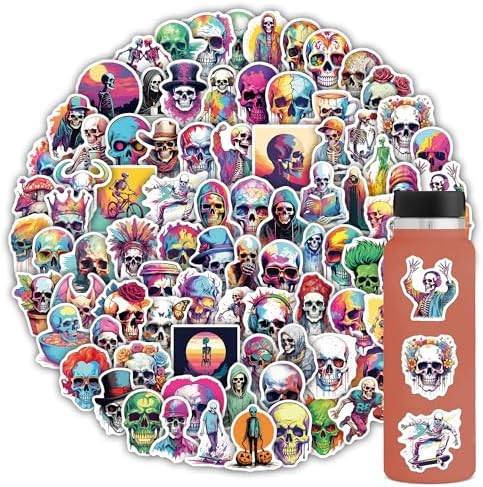 Amazon.com: 100Pcs Skull Stickers for Water Bottle,Cool and Fun ...