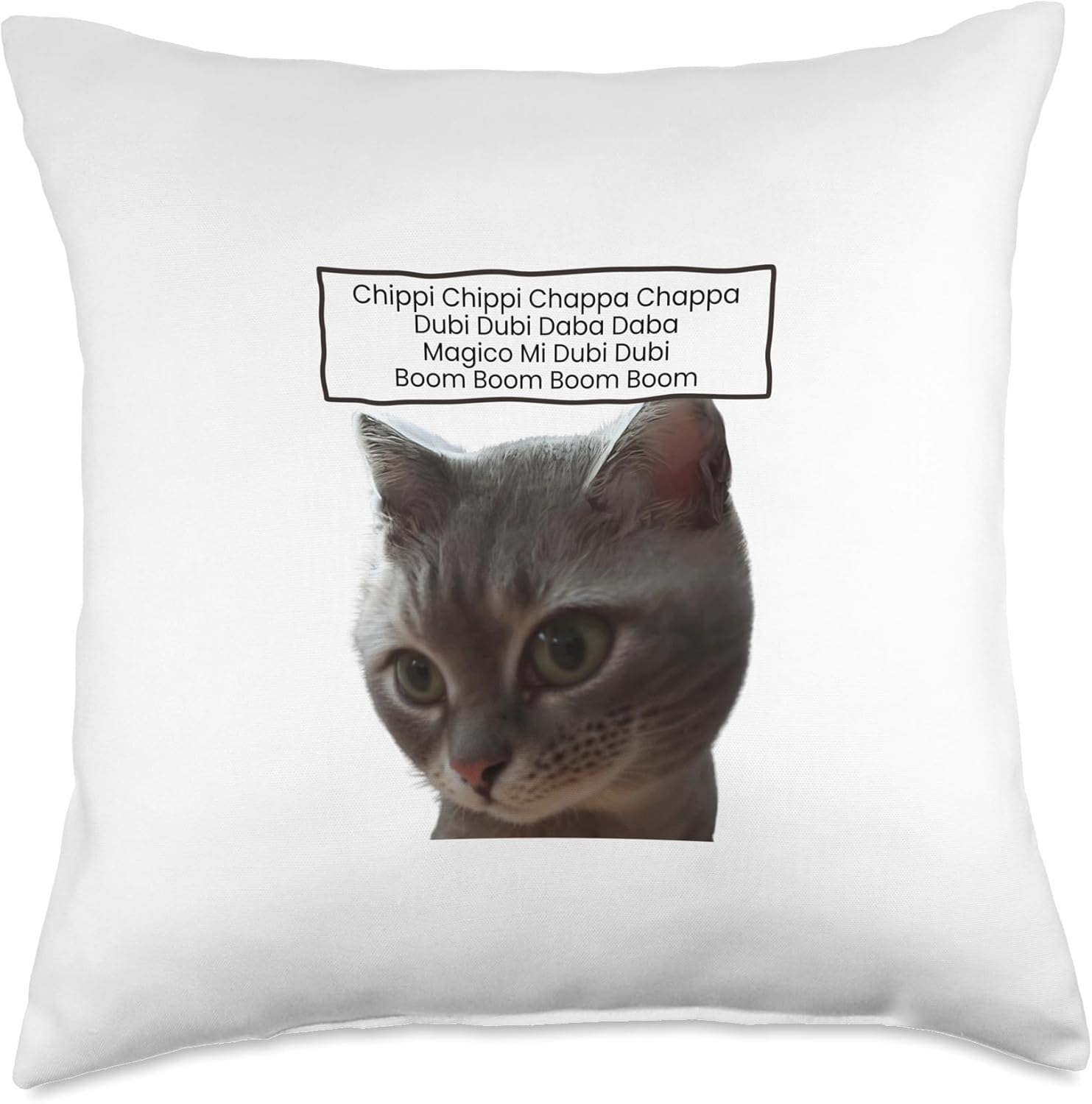 Amazon.com: Chippi Chippi Chappa Chappa Dancing Cat Meme Throw Pillow ...