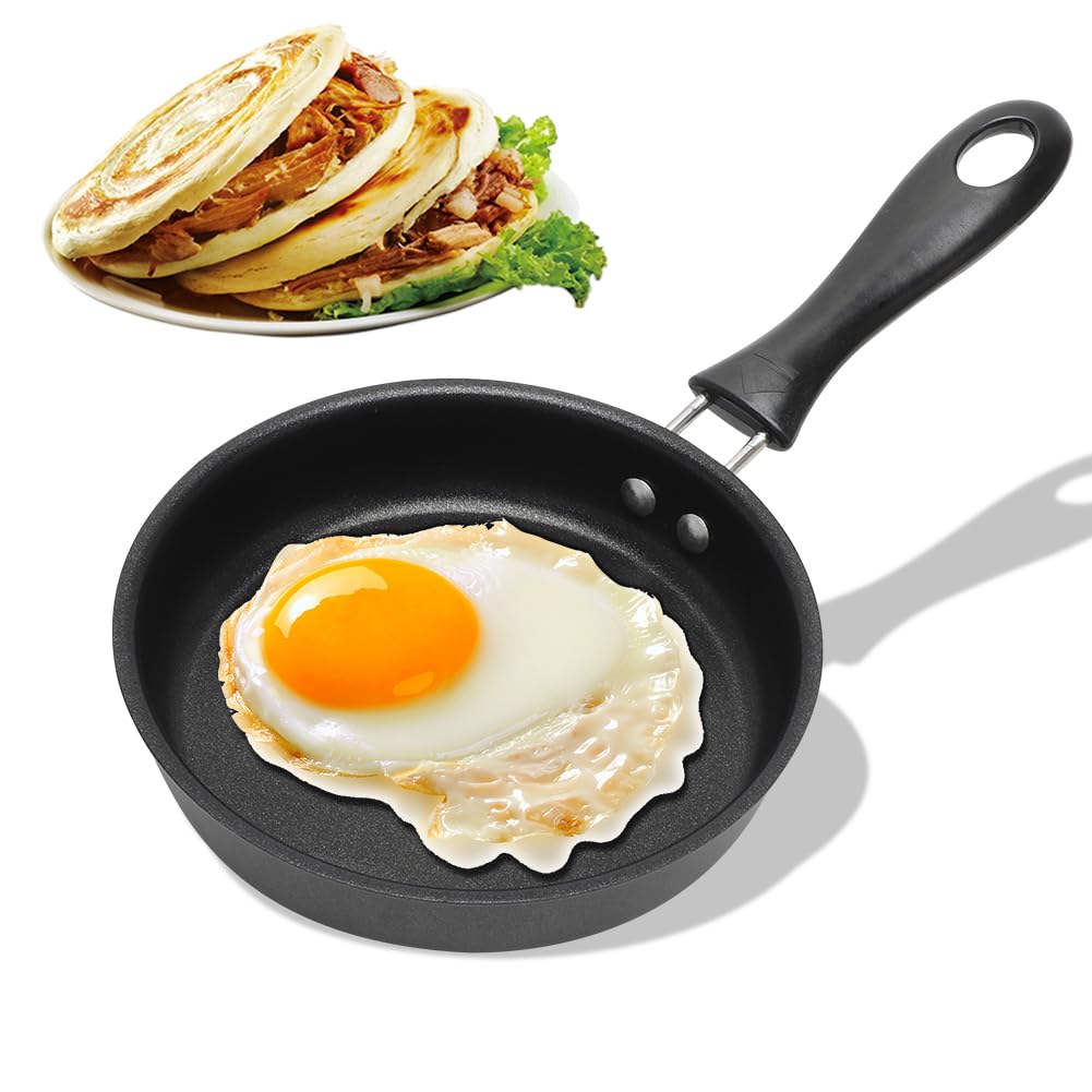 Gohytal Small Egg Pan, 12cm 4.7" Mini One Egg Frying Pan, Non-Stick ...