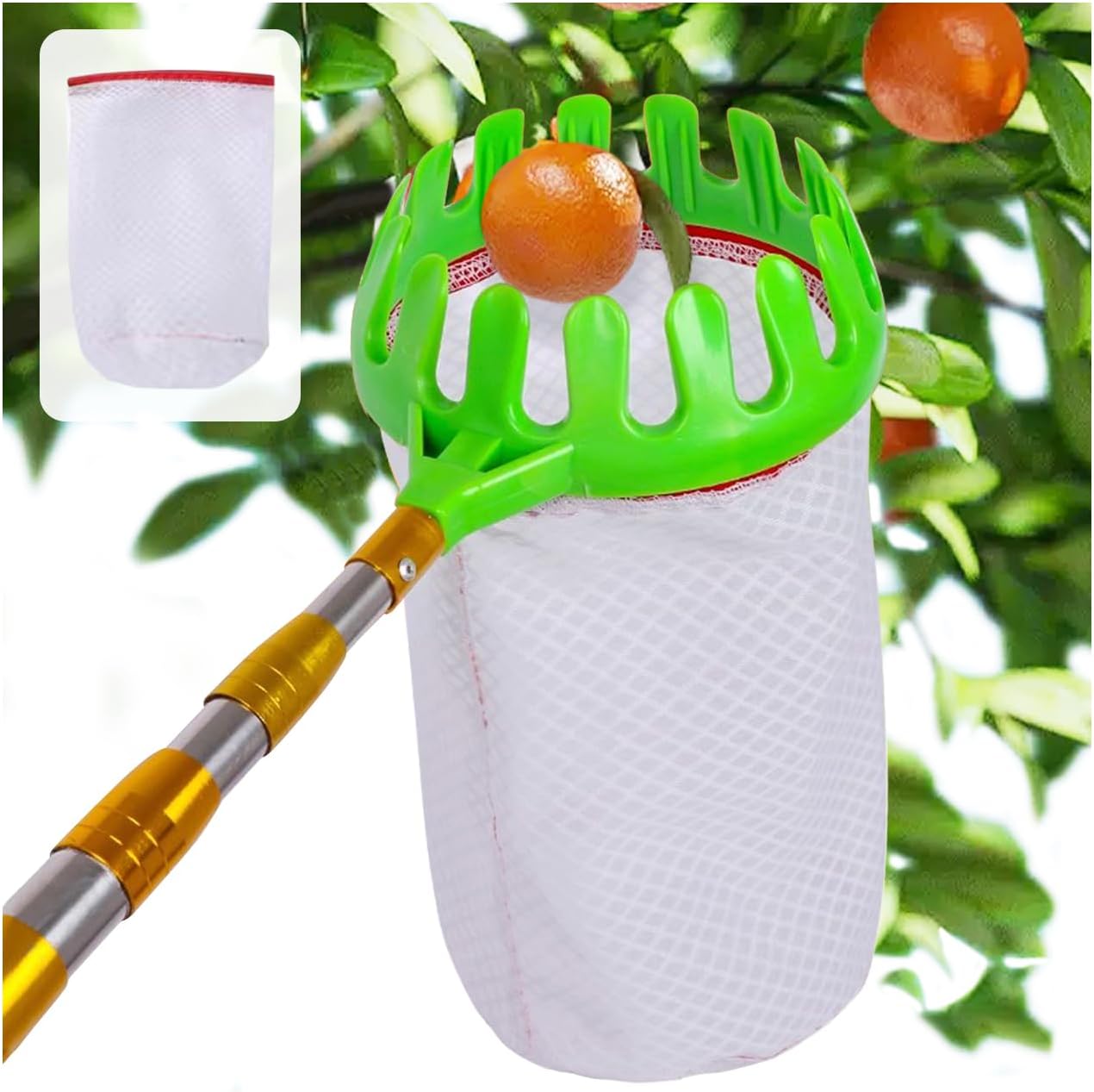 Amazon.com : A.B Crew Detachable Fruit Picker Head Fruit Catcher Basket ...