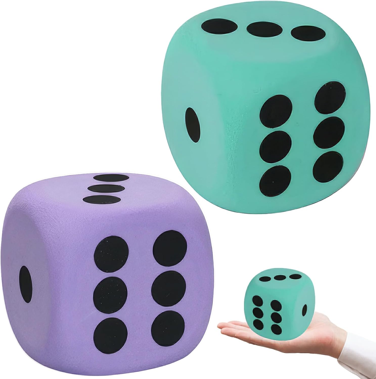 2pcs Large Dice Set, 8cm Rounded Corners Large Foam Dice, With ...