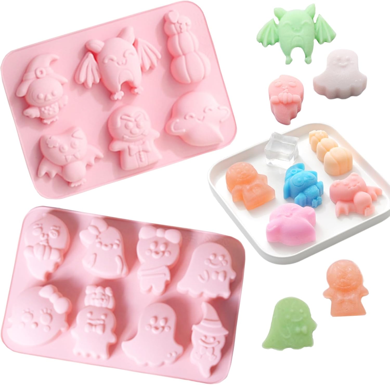 Amazon.com: 2 Pcs Halloween Silicone Molds - Ghost, Vampire Bat ...