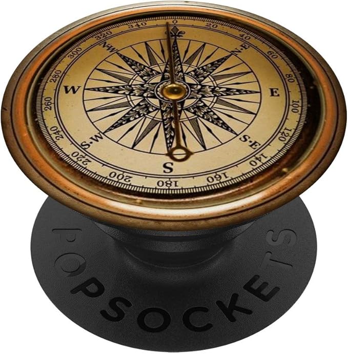 Amazon.com: Old School Camping Image of a Compass PopSockets PopGrip ...