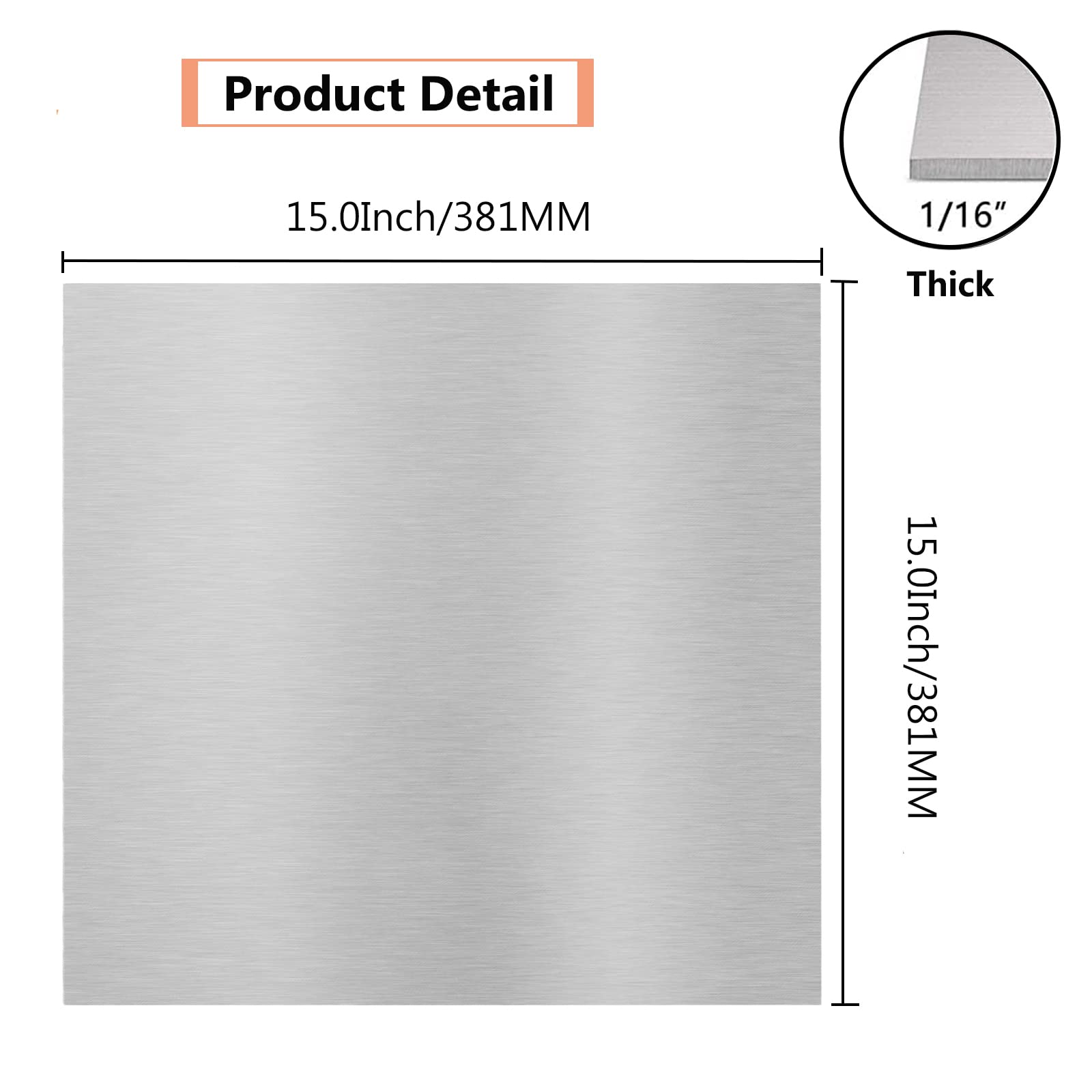 Snapklik.com : Lswteiz 6061 T651 Aluminum Sheet Metal 15 X 15 X 1/16 ...