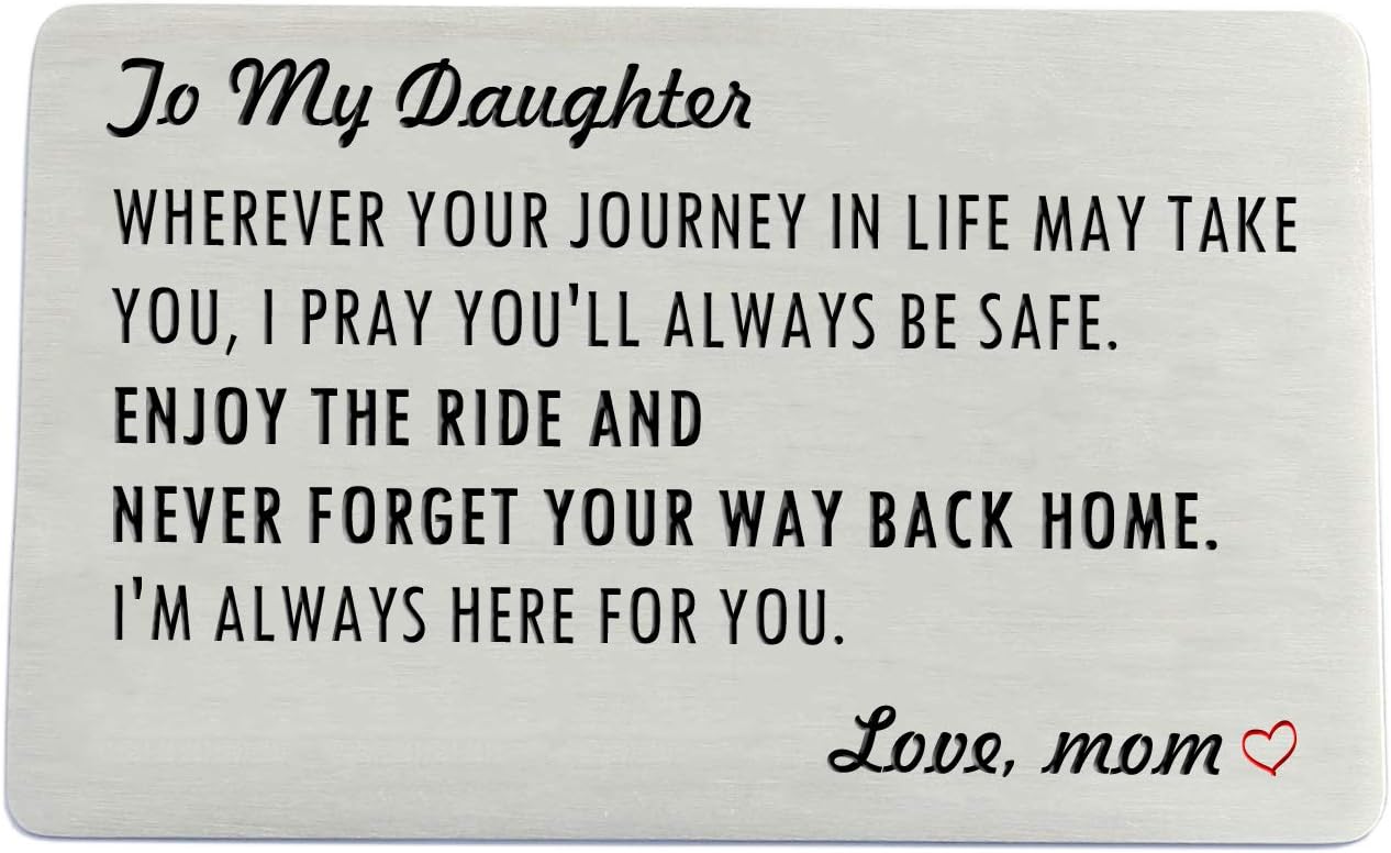 Amazon.com: Engraved Wallet Card Insert for Daughter from Mom ...