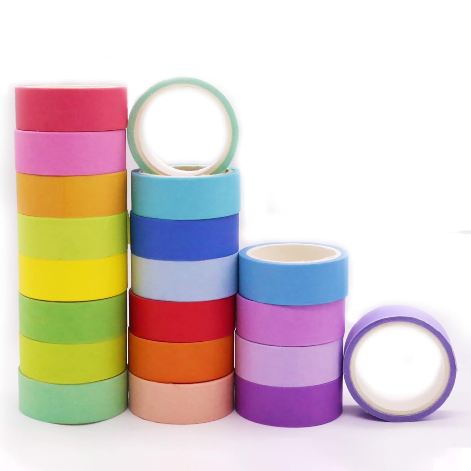 Muulaii 20 Rolls Colored Masking Tape, Craft Tape Color Painters Tape ...