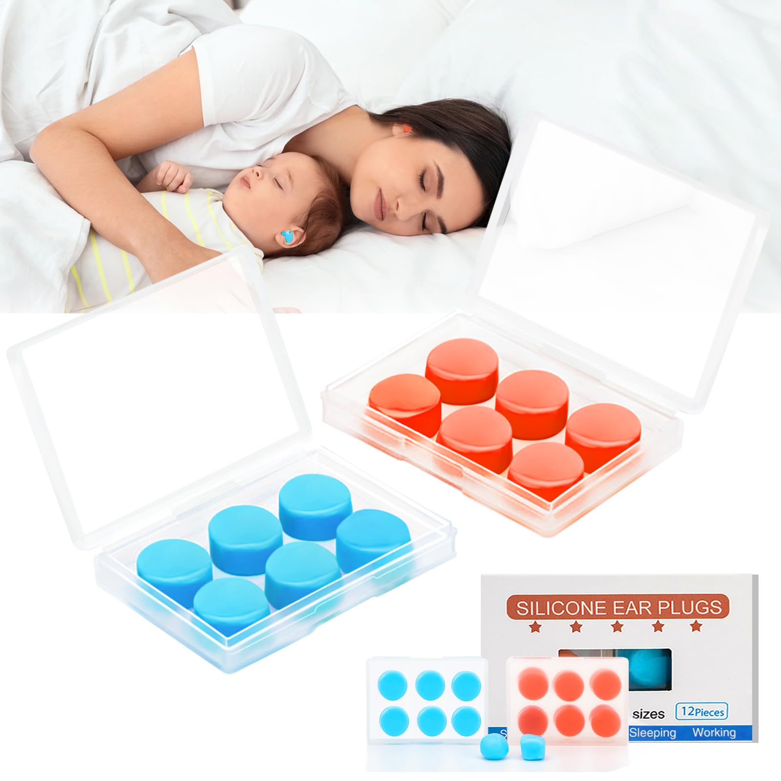 Amazon.com: 12PCS Silicone Ear Plugs Soft Silicone Ear Plugs for ...
