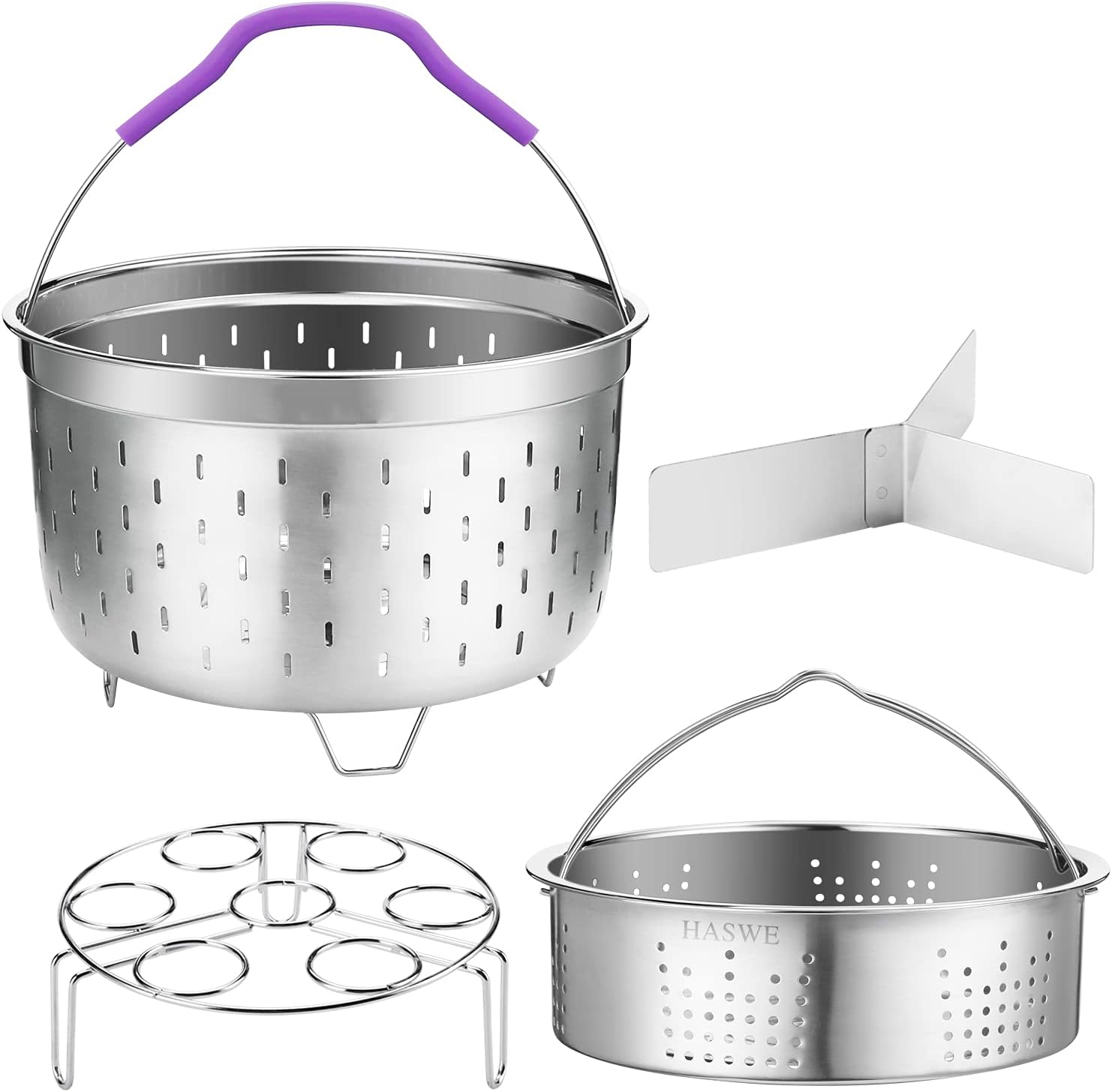 Amazon.com: PRETYZOOM Stainless Steel Steamer Basket 14cm Steaming Pot ...