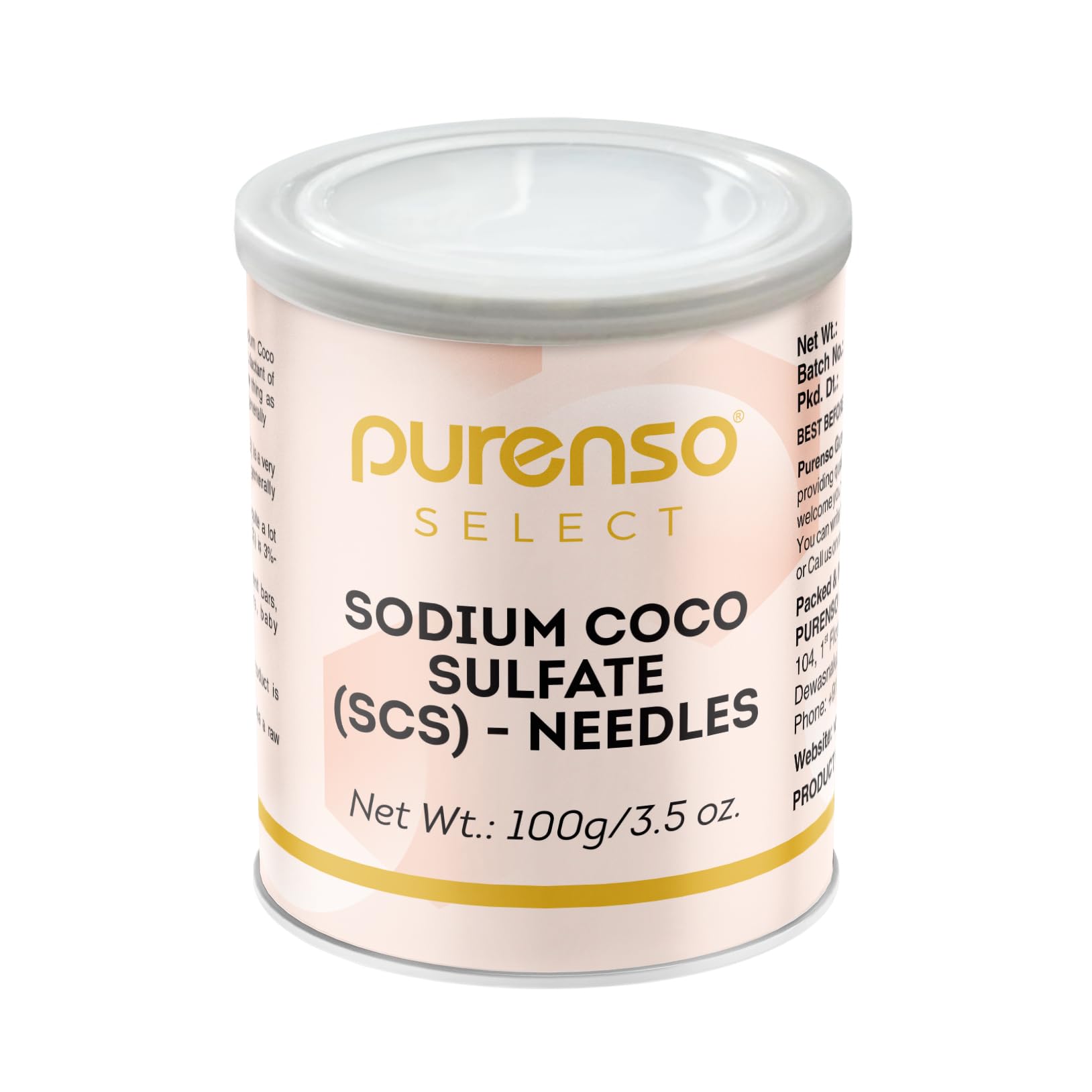 Purenso Select - Sodium Coco Sulfate (SCS) - Needles, 100g I Anionic ...