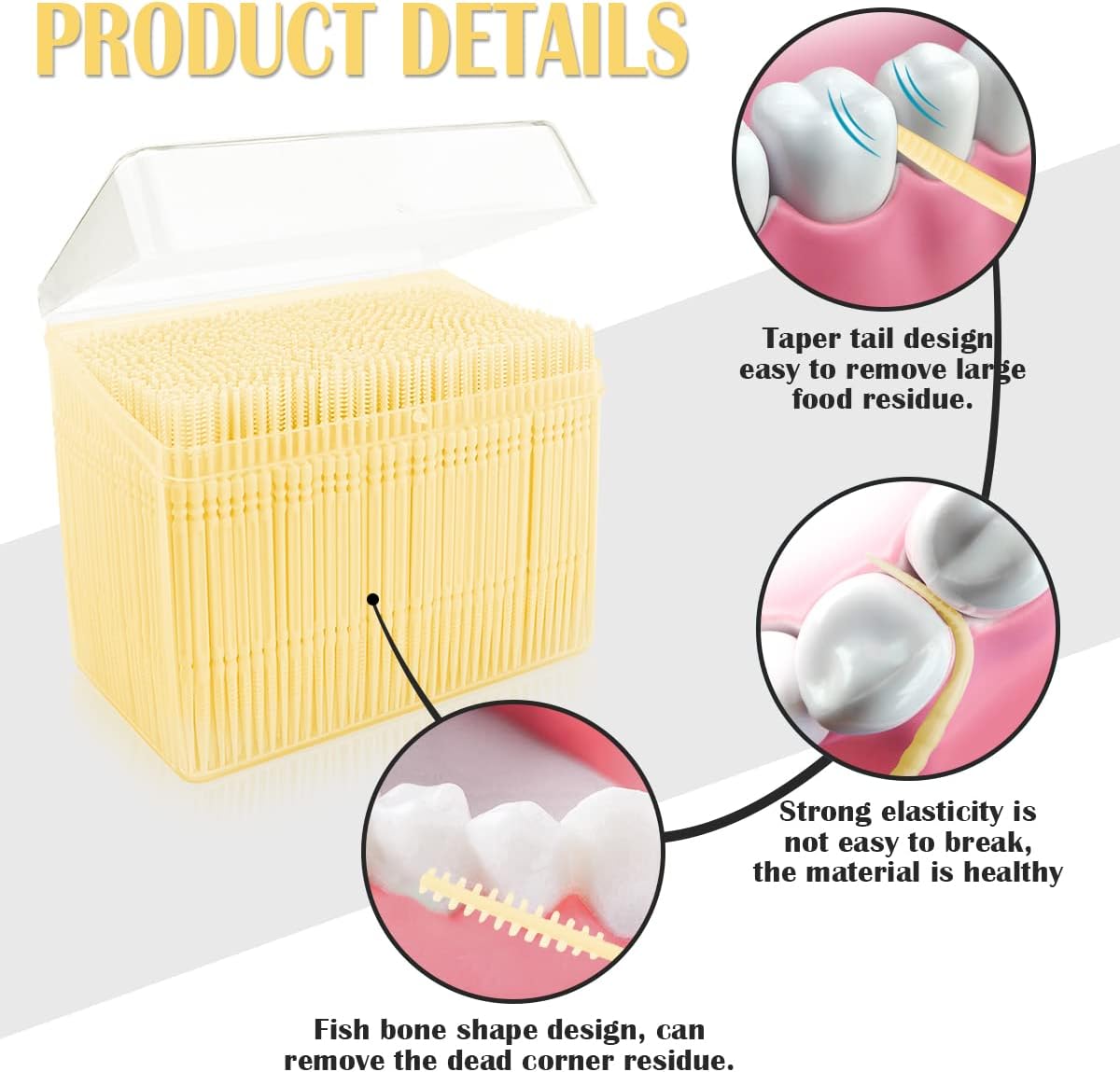Palillo de dientes interdental desechable de doble cabeza, 1060 ...