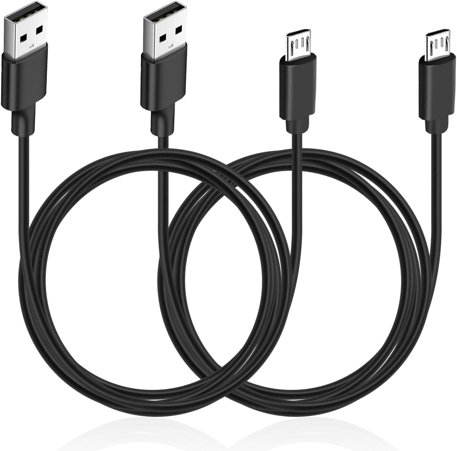 2 Pack PS4 Controller Charging Cable, 1.5m Micro USB Charger Cord for ...