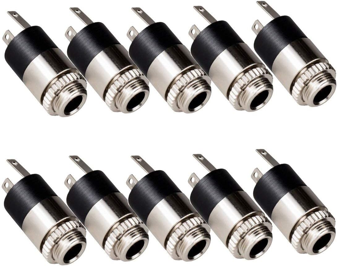Amazon.com: CESS 1/4" Jacks Female TS Mono Panel Mount Jack Black (4 ...