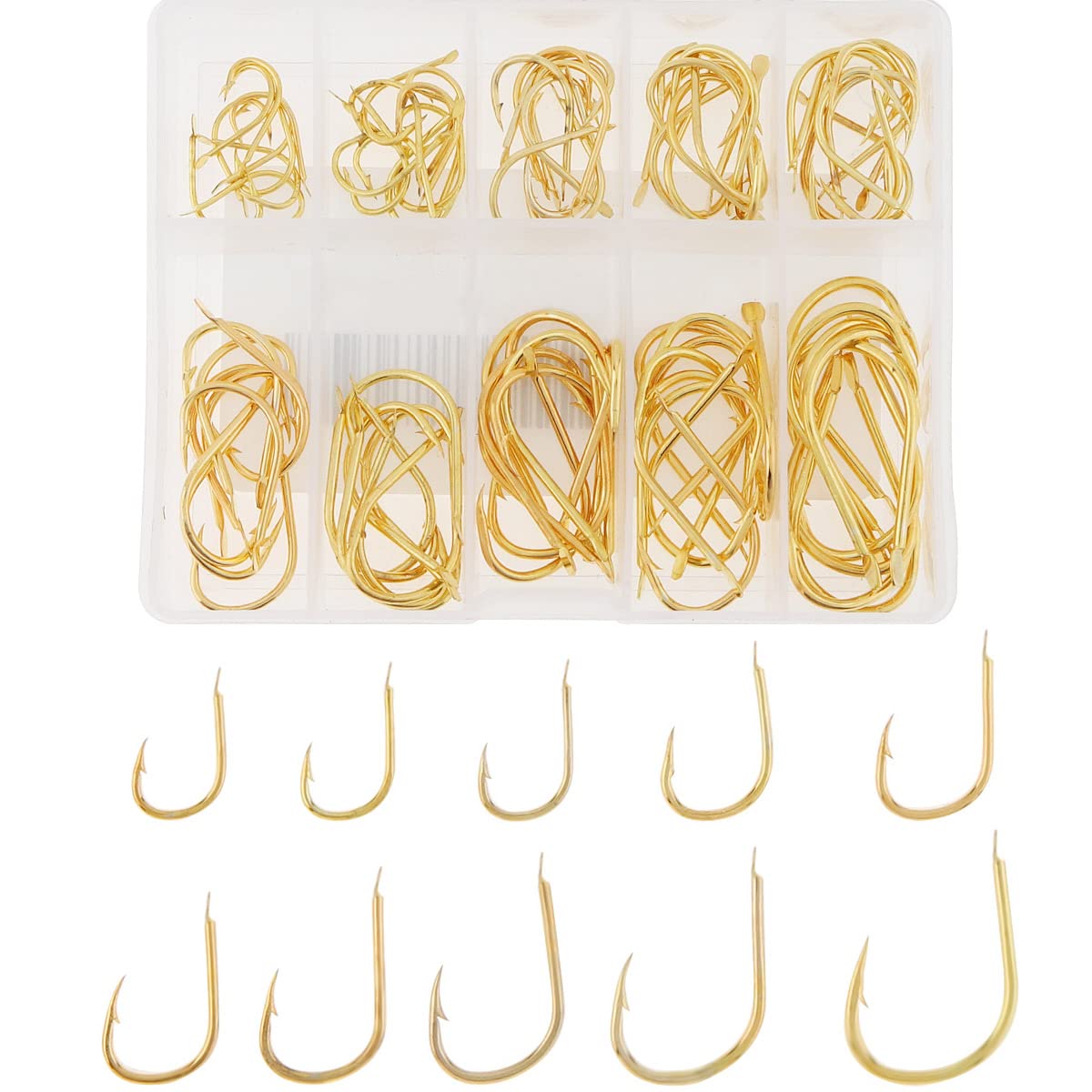 Amazon.com : Conskyee Fishing Hook Set 3-12#, High Carbon Steel ...