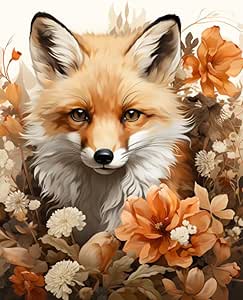 Amazon.com: Canvas Wall Art Decor for Living Room, Colorful Cute Fox ...
