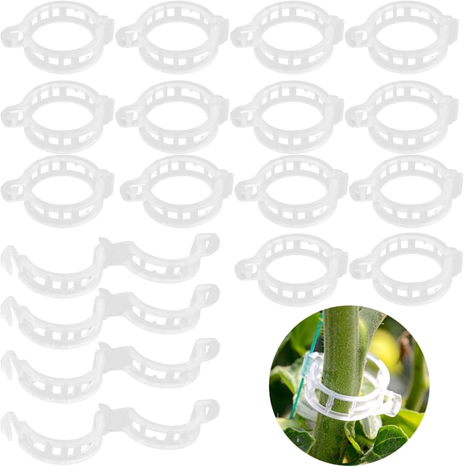 Divono 200pcs Plant Support Clips,Plastic Plant Clips for Climbing ...