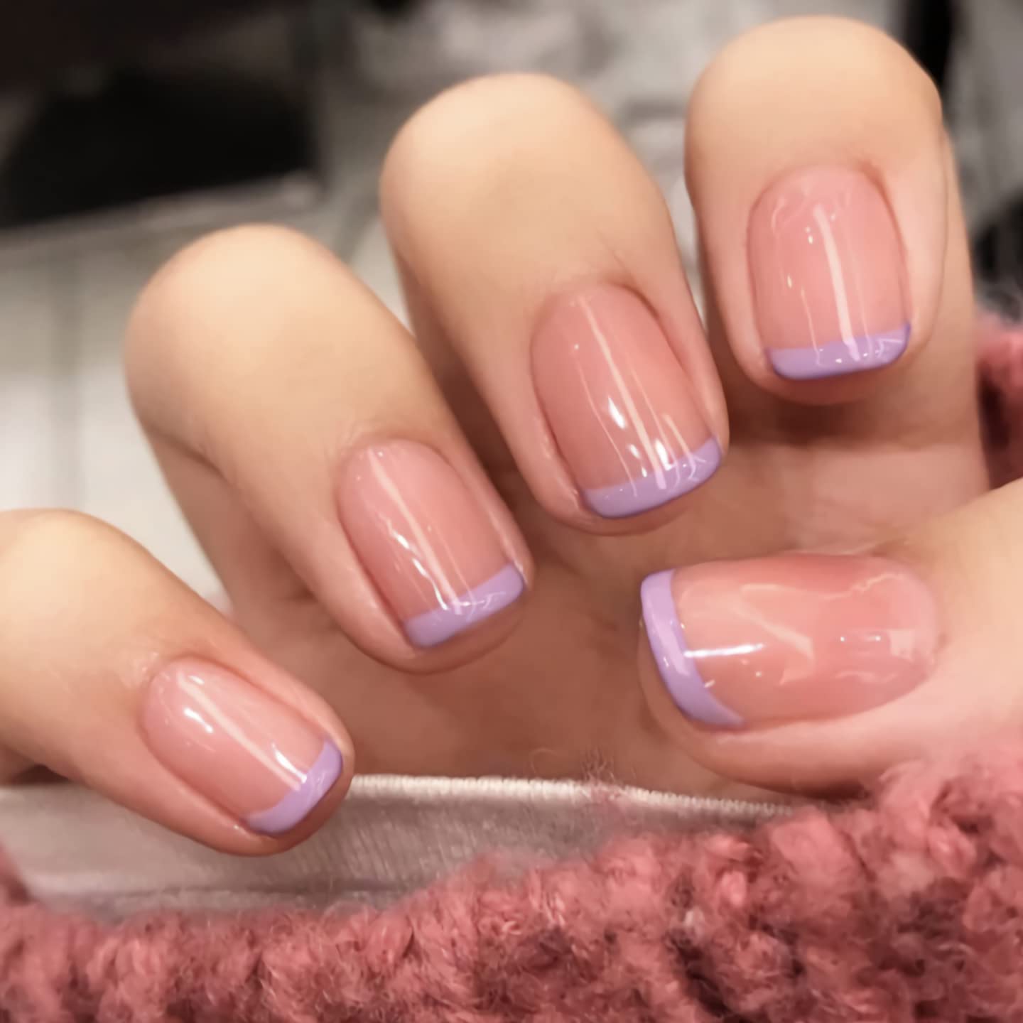 Purple French Tip Nails